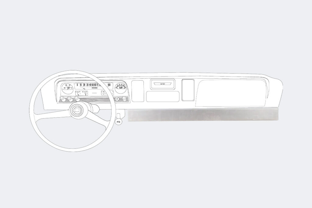 Pre-Bent Underdash Panel 42 Inch by Restomod Air